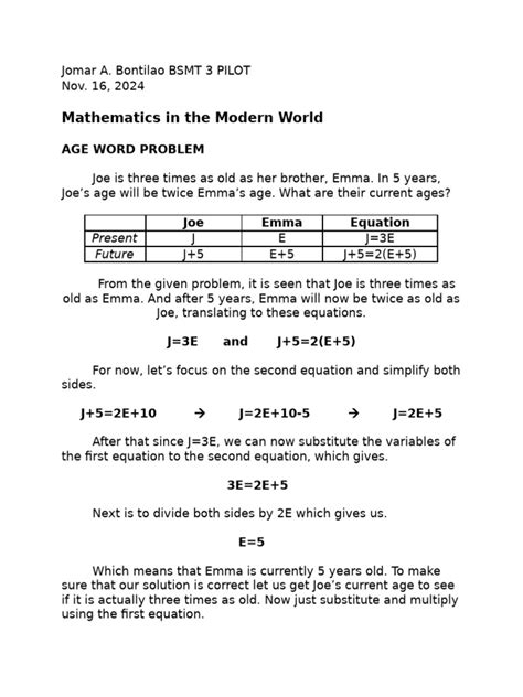 Age Word Problem Mixture Problem Distance Rate And Time Problem