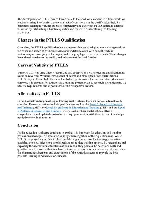 Is Ptlls Still Valid Pdf