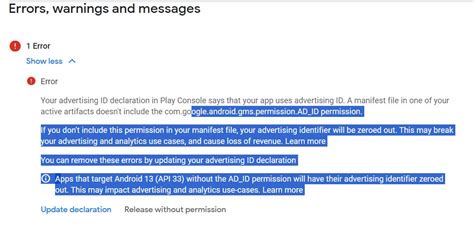 Does Your App Use Advertising ID B X Programming Forum