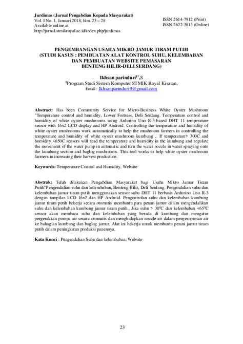 Pdf Pengembangan Raspberry Pi Untuk Monitoring Suhu Dan Kelembaban Guna Meningkatkan Hasil