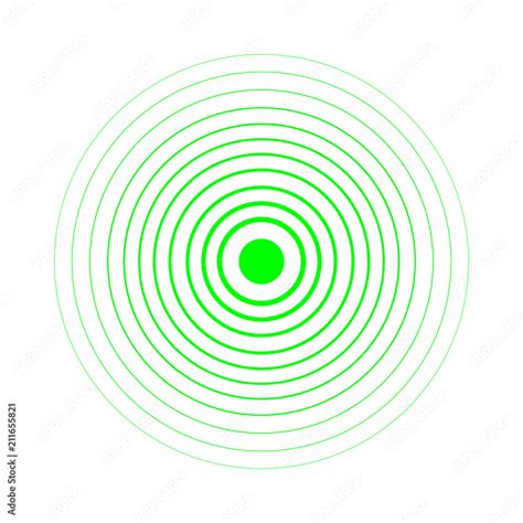 Radar Screen Concentric Circle Elements Vector Illustration For Sound Wave Black And Green
