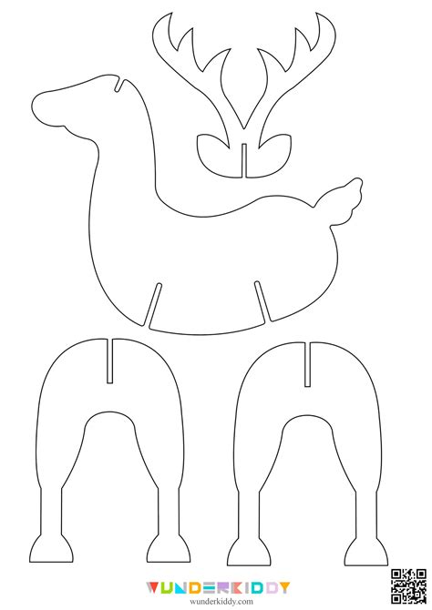 Cardboard Craft Template “deer” Print Pdf