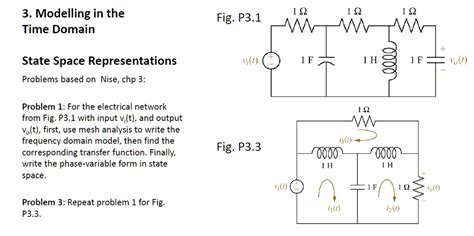 3 Modelling In The Time Domain State Space Representations Problems Based On Nise Chp 3