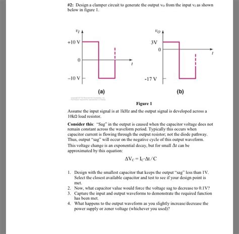 Solved 2 Design A Clamper Circuit To Generate The Output