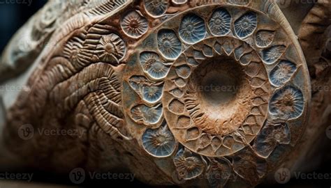 Ancient Ammonite Fossil Intricate Spiral Pattern Nature Ornate