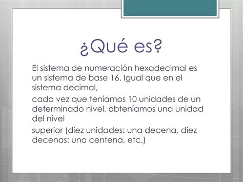 Sistema De Numeración Hexadecimal Ppt