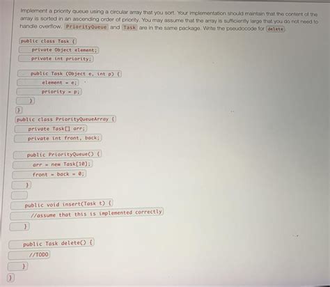 Solved Implement A Priority Queue Using A Circular Array Chegg