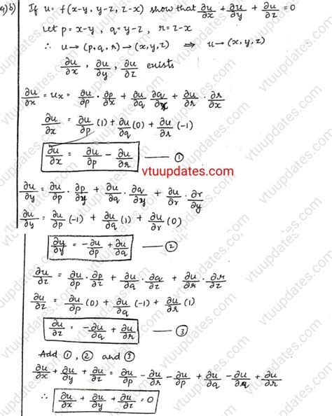 If 𝑢 𝑓 𝑥 𝑦 𝑦 𝑧 𝑧 𝑥 show that VTU Updates