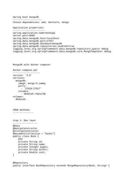 Mongodb With Spring Boot Pdf User Computing Computer Programming