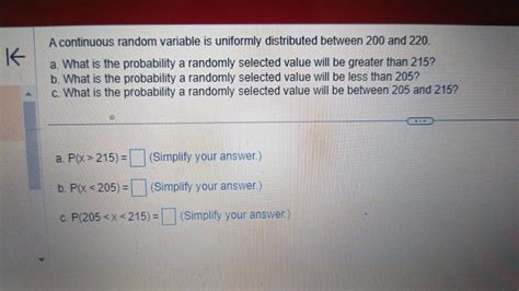 Solved A Continuous Random Variable Is Uniformly Distributed