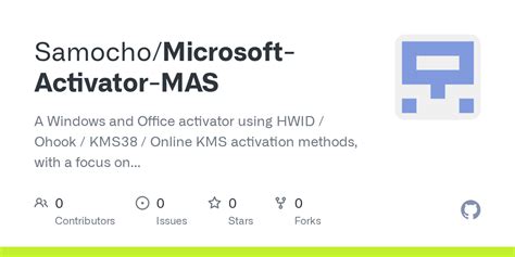 github samocho microsoft activator mas a windows and office activator using hwid ohook