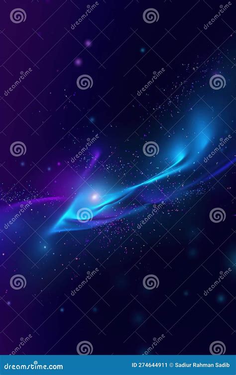 Abstract Blue Background With Glowing Particles And Bokeh Stock Illustration Illustration Of