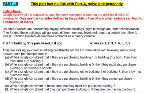 PART B This Part Has No Link With Part A Solve Chegg Com