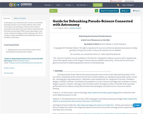 guide for debunking pseudo science connected with astronomy oer commons