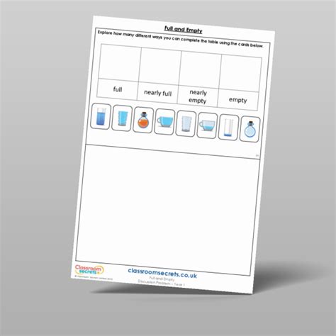 Year 1 Full And Empty Discussion Problem Resource Classroom Secrets