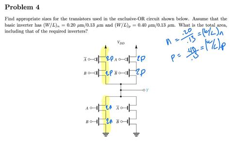 Solved Find Appropriate Sizes For The Transistors Used In