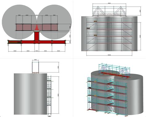 Étude échafaudage plan 3D LEVEL Échafaudage