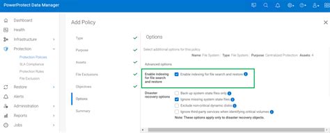 file system protection policy dell powerprotect data manager file system backup and recovery