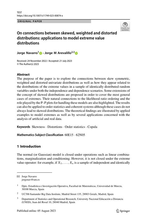 Pdf On Connections Between Skewed Weighted And Distorted