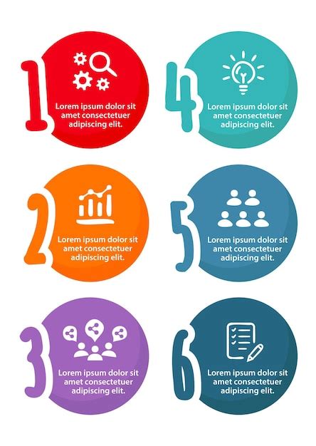 Free Vector 6 Steps Infographic Flowchart Design Template