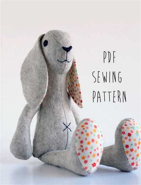 Rabbit Sewing Pattern Pdf For Instant Download Bunny Rabbit Etsy Soft