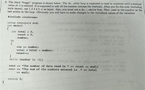 Solved The Third Buggy Program Is Shown Below The