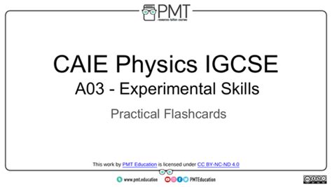 Caie Igcse Physics Practical Flashcards Teaching Resources