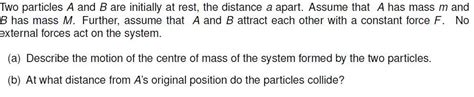 Solved Two Particles A And B Are Initially At Rest The Chegg Com