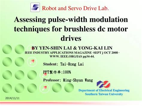 PPT Assessing Pulse Width Modulation Techniques For Brushless Dc Motor Drives PowerPoint