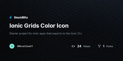Ionic Grids Color Icon Stackblitz