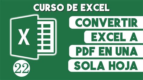 Como Convertir Excel A PDF En Una Sola Hoja YouTube