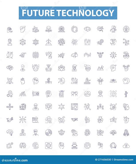 Future Technology Line Icons Signs Set Innovations Automation Robotics Artificial