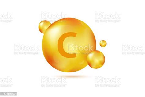 비타민 C 골드 캡슐 흰색 배경에 격리된 알약 캡슐 벡터 삽화 영양 스킨 케어 아름다움과 건강 벡터 개념입니다 아스 코르 빈산 비타민 드롭 알약 캡슐 비타민에 대한 스톡