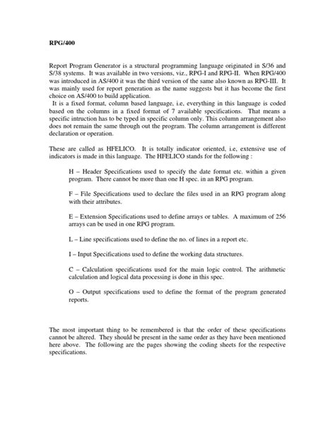 Rpg400 Tutorial Pdf Ibm Rpg Array Data Structure