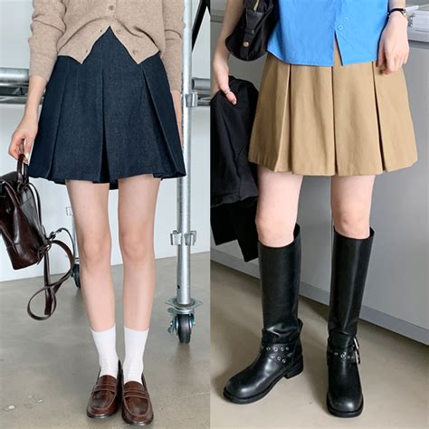 [f~xl 탄탄 변형없는♥]논페이드플리츠미니sk 에이블리