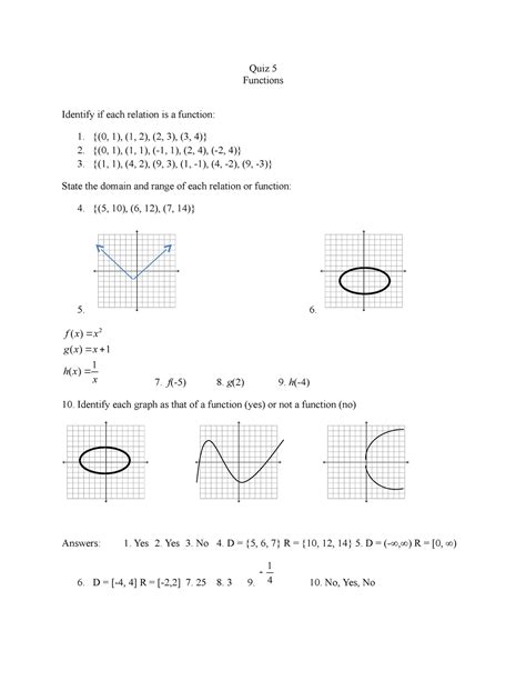 Quiz5 Samples Quiz Quiz 5 Functions Identify If Each Relation Is A