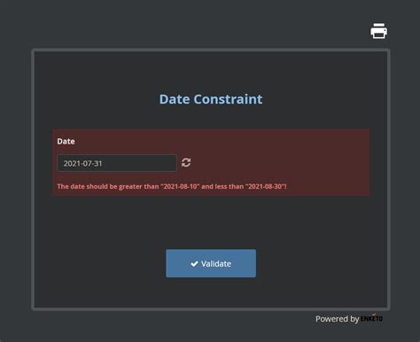 Validate The Input Date Greater Than 2021 08 10” And Less Than 2021 08 30” 2 By Kallam