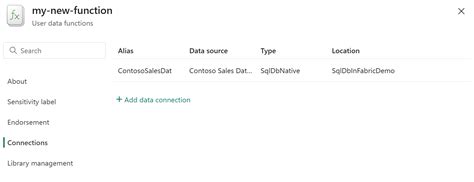 データ ソースに接続する Fabric ユーザー データ関数 プレビュー Microsoft Fabric Microsoft
