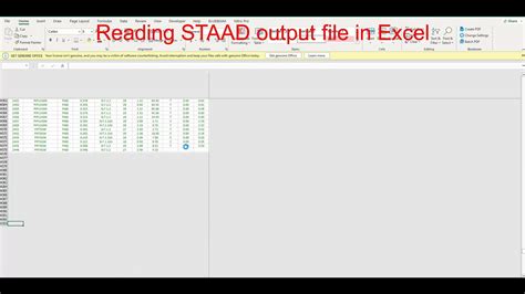 Vba With Staad Pro Output File Youtube