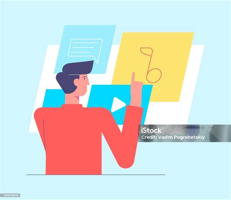 소셜 미디어의 영향과 중독 플랫 만화 스타일의 벡터 일러스트레이션 Brand Name Online Messaging