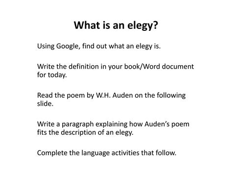 Elegy Poem Explanation