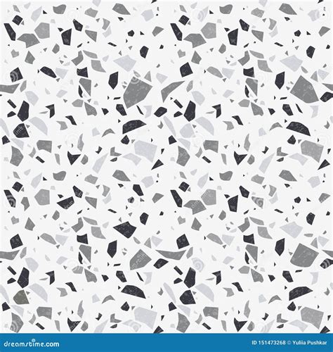 Terrazzo Flooring Texture Realistic Seamless Pattern Of Natural Stone Floor Vector Illustration