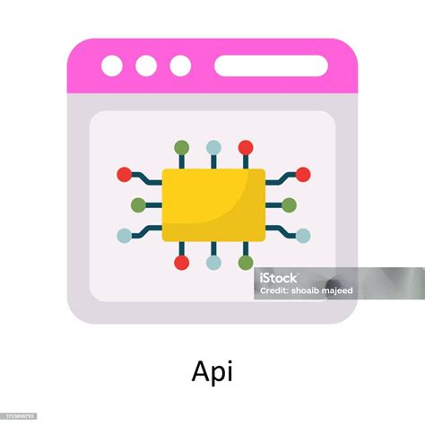 Api 벡터 플랫 아이콘 디자인 그림입니다 흰색 배경에 기호 Eps 10 파일 애플리케이션 프로그래밍 인터페이스에 대한 스톡