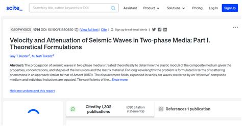 Velocity And Attenuation Of Seismic Waves In Two‐phase Media Part I Theoretical Formulations