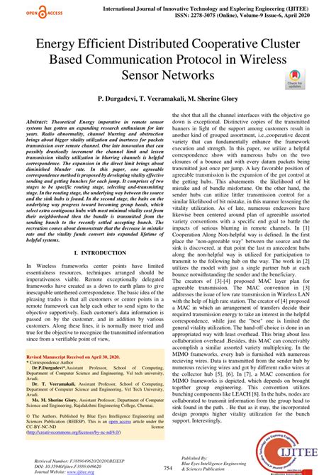 Pdf Energy Efficient Distributed Cooperative Cluster Based Communication Protocol In Wireless