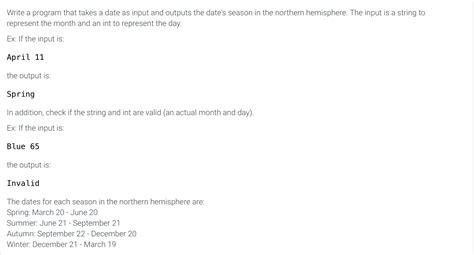 Solved Write A Program That Takes A Date As Input And