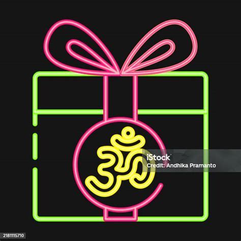 아이콘 디 왈리 선물 디왈리 축하 요소 네온 스타일의 아이콘 인쇄물 포스터 로고 장식 인포그래픽 등에 적합합니다 가을에 대한 스톡 벡터 아트 및 기타 이미지 Istock