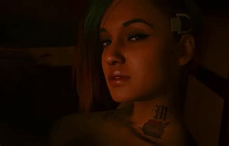 Wallpaper Girl Face Smile Makeup Tattoo Twilight Cyberpunk