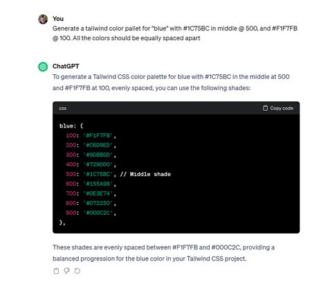 Using Chatgpt To Generate Tailwindcss Color Pallets Rwebdev