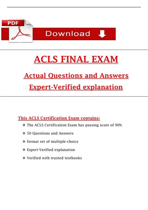 Aha Acls Final Exam Questions And Answers With Explanation Latest 2025 2026 Most